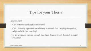 ANES 1501 PPT - M3: Creating an Academic Argument | PPTX