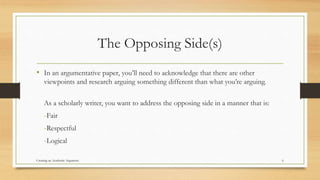 ANES 1501 PPT - M3: Creating an Academic Argument | PPTX | Children\'s ...