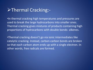 petroleum refining,crackin and synthetic petrol-ppt | PPTX