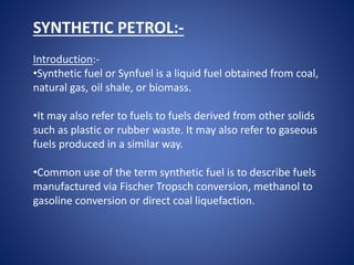 petroleum refining,crackin and synthetic petrol-ppt | PPTX