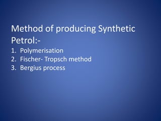 petroleum refining,crackin and synthetic petrol-ppt | PPTX