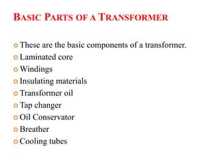 parts of transformer | PPTX