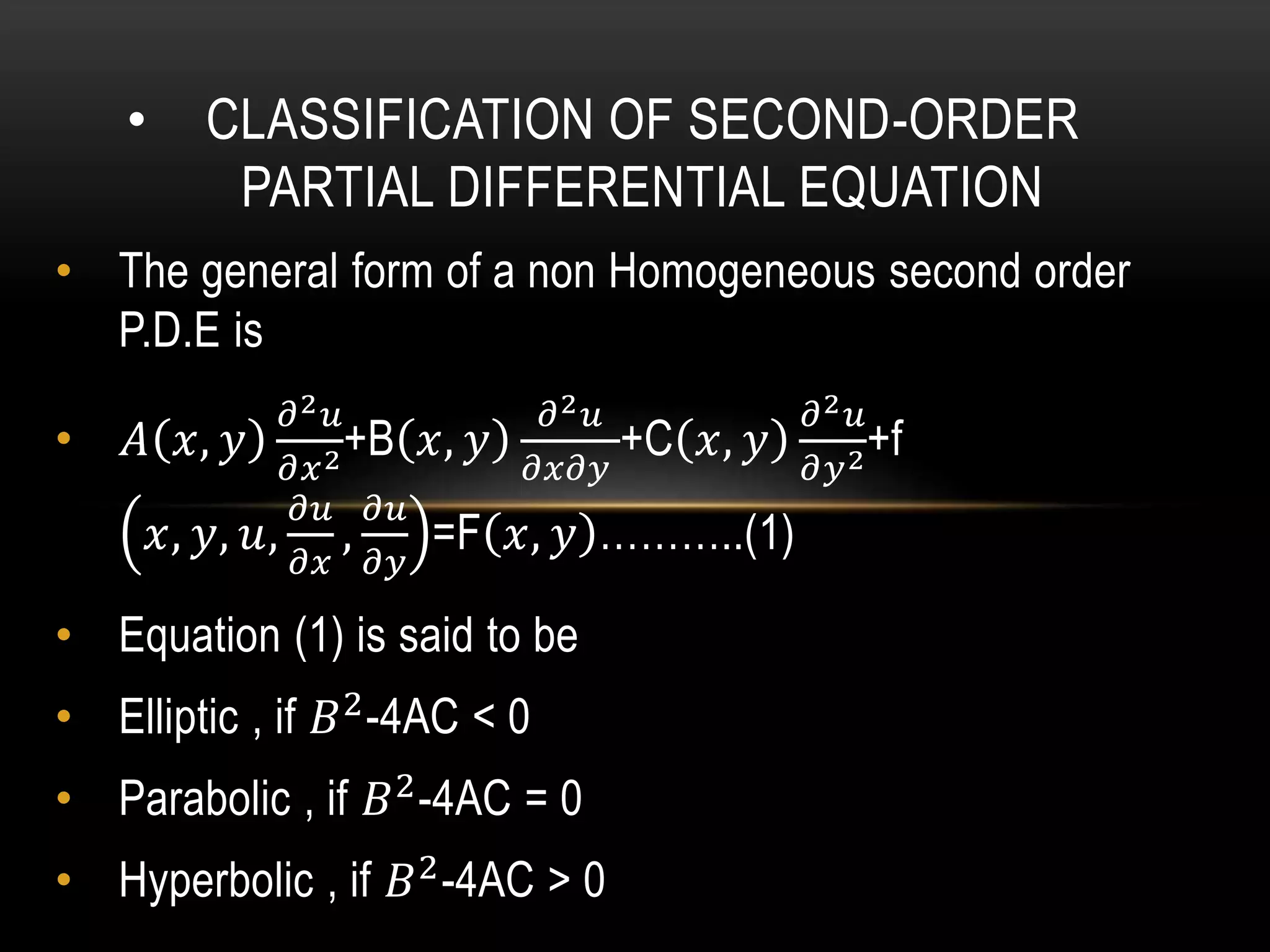 classification of second order partial differential equation | PPTX classification of second order partial differential equation | PPTX