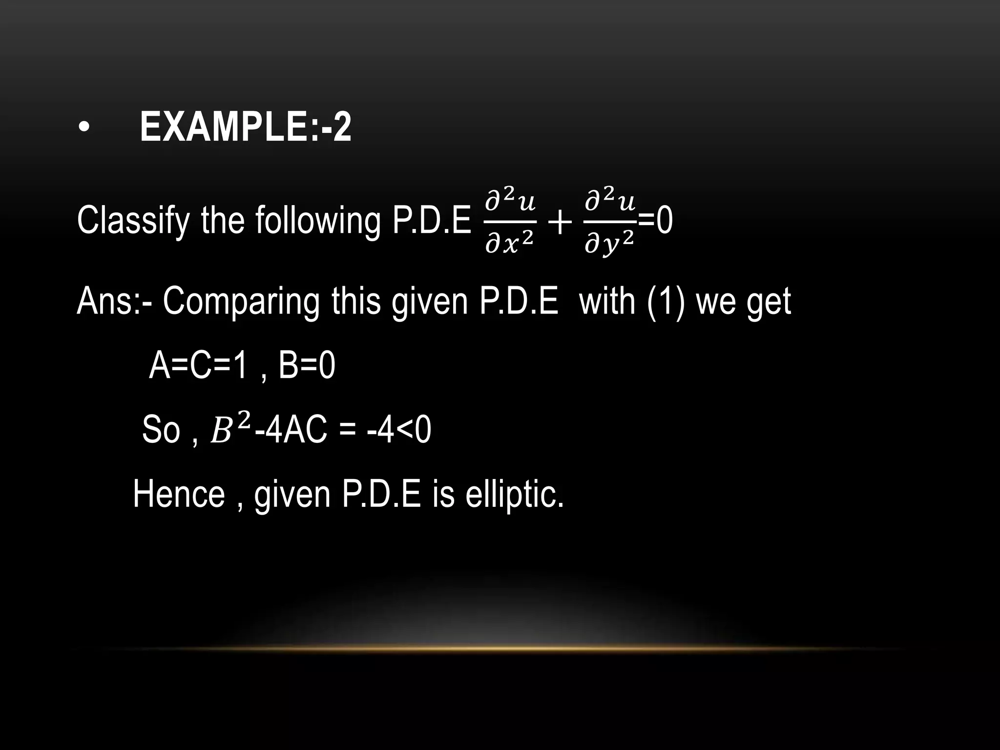 classification of second order partial differential equation | PPTX