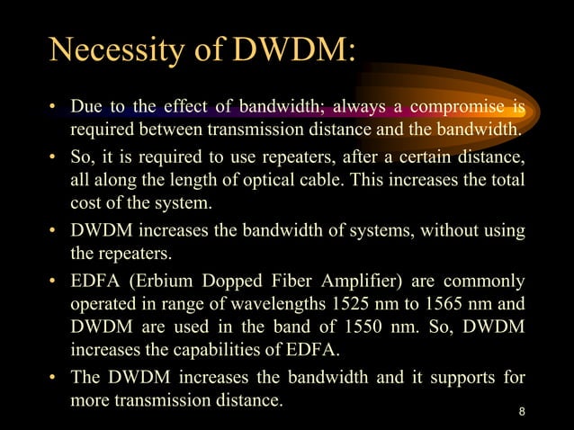 Advances in optical fiber communication | PPTX | Computer Networking | Computing