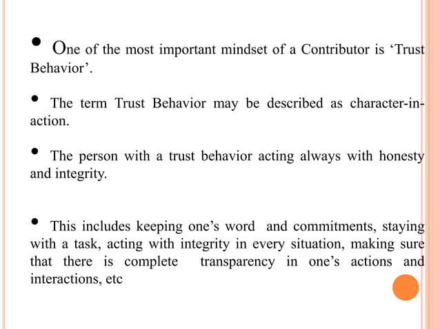 demonstrate trust behaviour | PPT