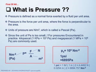 PRESSURE & HEAD (PART-1) | PPTX