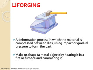 Forging Methods (Related to Manufacturing Processes) | PPT