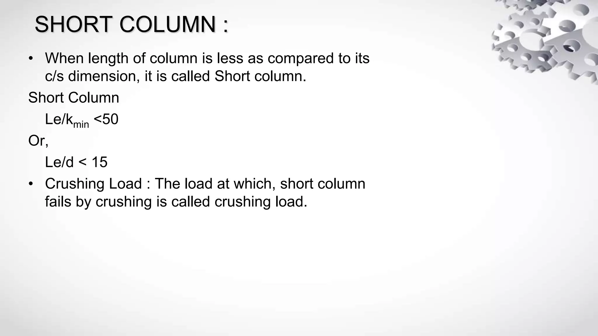 design of column ad slenderness ratio | PPTX