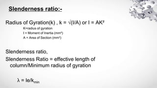 design of column ad slenderness ratio | PPTX