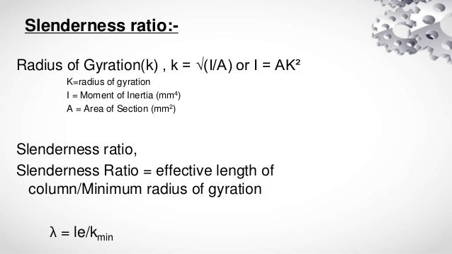 design of column ad slenderness ratio