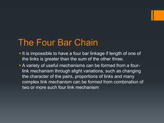 FOUR BAR CHAIN AND INVERSIONS | PPTX
