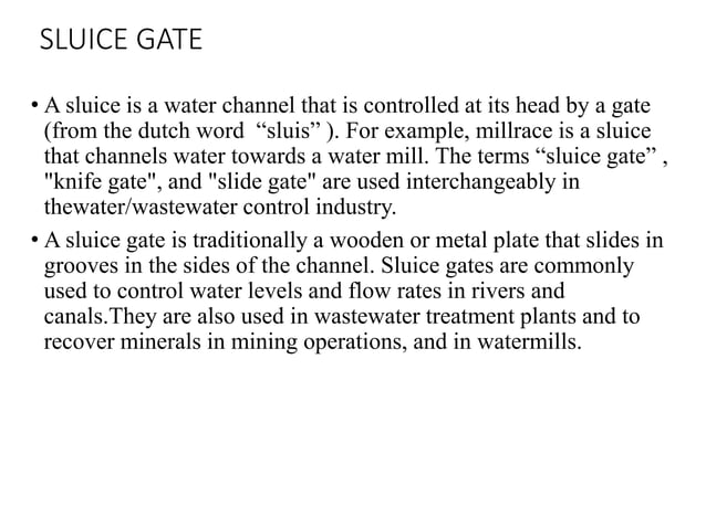 Sluice gates | PPTX