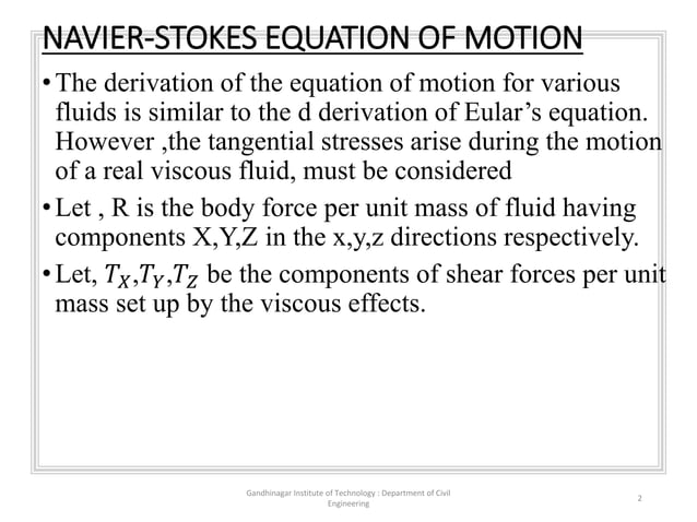 navier stokes equation | PPTX