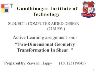 presentation on 2D geometrical transformation | PPTX