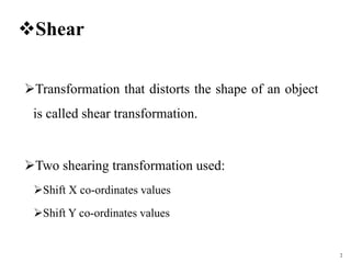 presentation on 2D geometrical transformation | PPTX