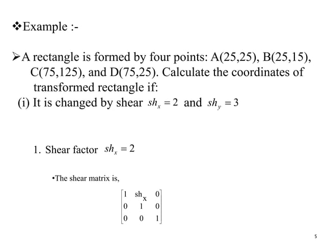 presentation on 2D geometrical transformation | PPTX