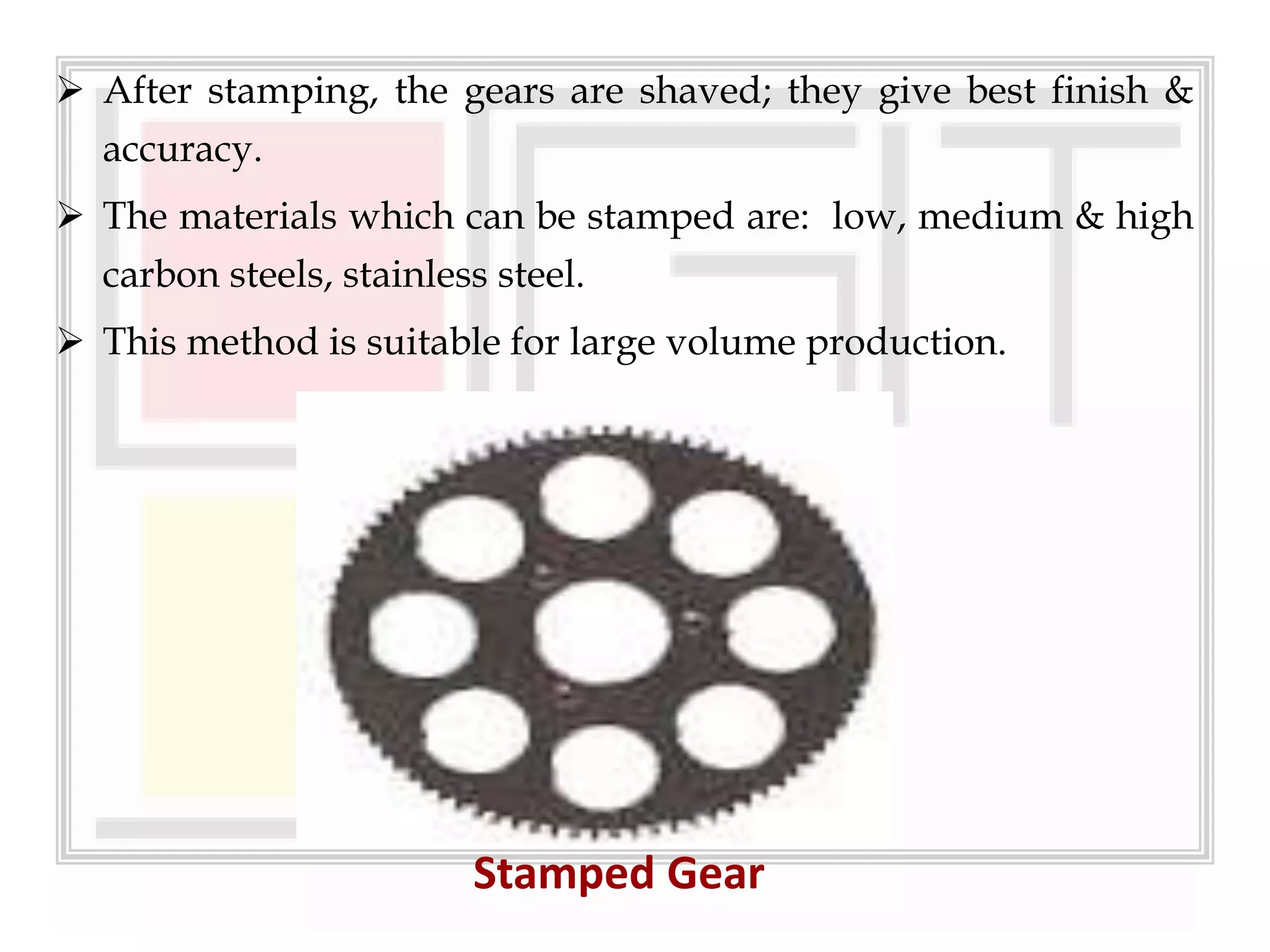 ppt of gears manufacturing processes | PPT