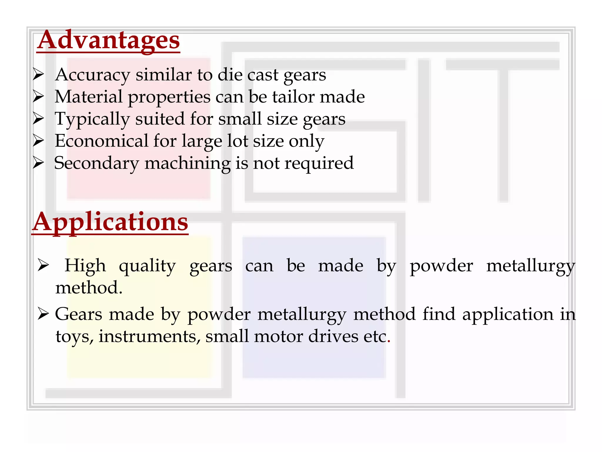 ppt of gears manufacturing processes | PPTX