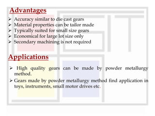 ppt of gears manufacturing processes | PPTX