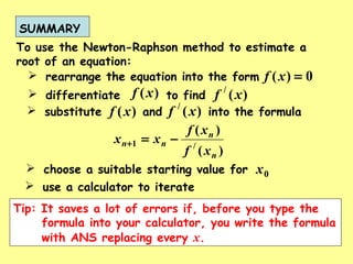 Newton-Raphson Iteration marths 4 ntsm | PPT