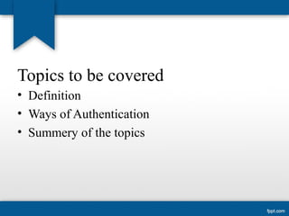 Challenge Response Authentication | PPT
