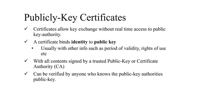Public Key Distribution | PPT