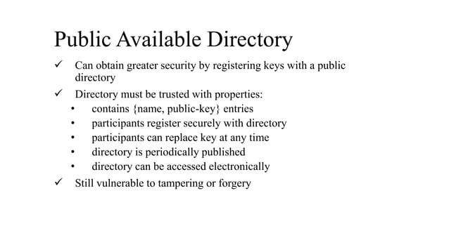 Public Key Distribution | PPT