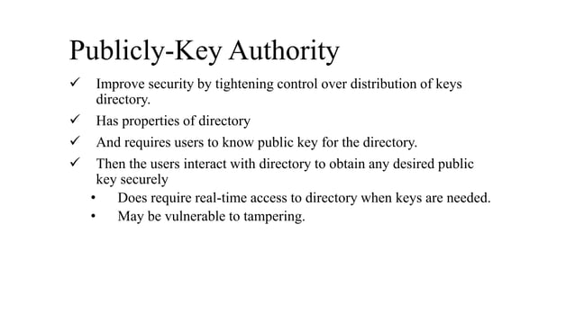 Public Key Distribution | PPT
