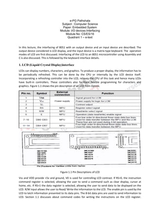 Microcontroladores: El microcontrolador 8051 con LCD 16x2 | PDF
