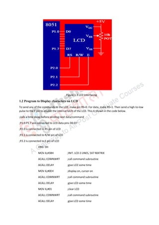 Microcontroladores: El microcontrolador 8051 con LCD 16x2 | PDF