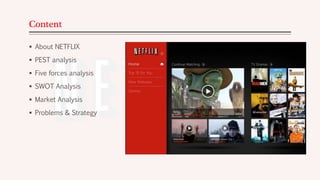 Strategy Analysis of NETFLIX | PPTX | Home Entertainment Systems ...