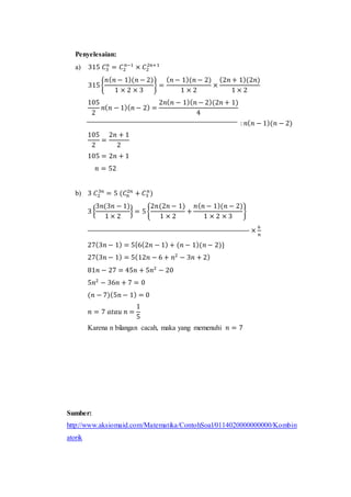 kumpulan soal dan pembahasan matematika kombinatorik, relasi biner, dan ...