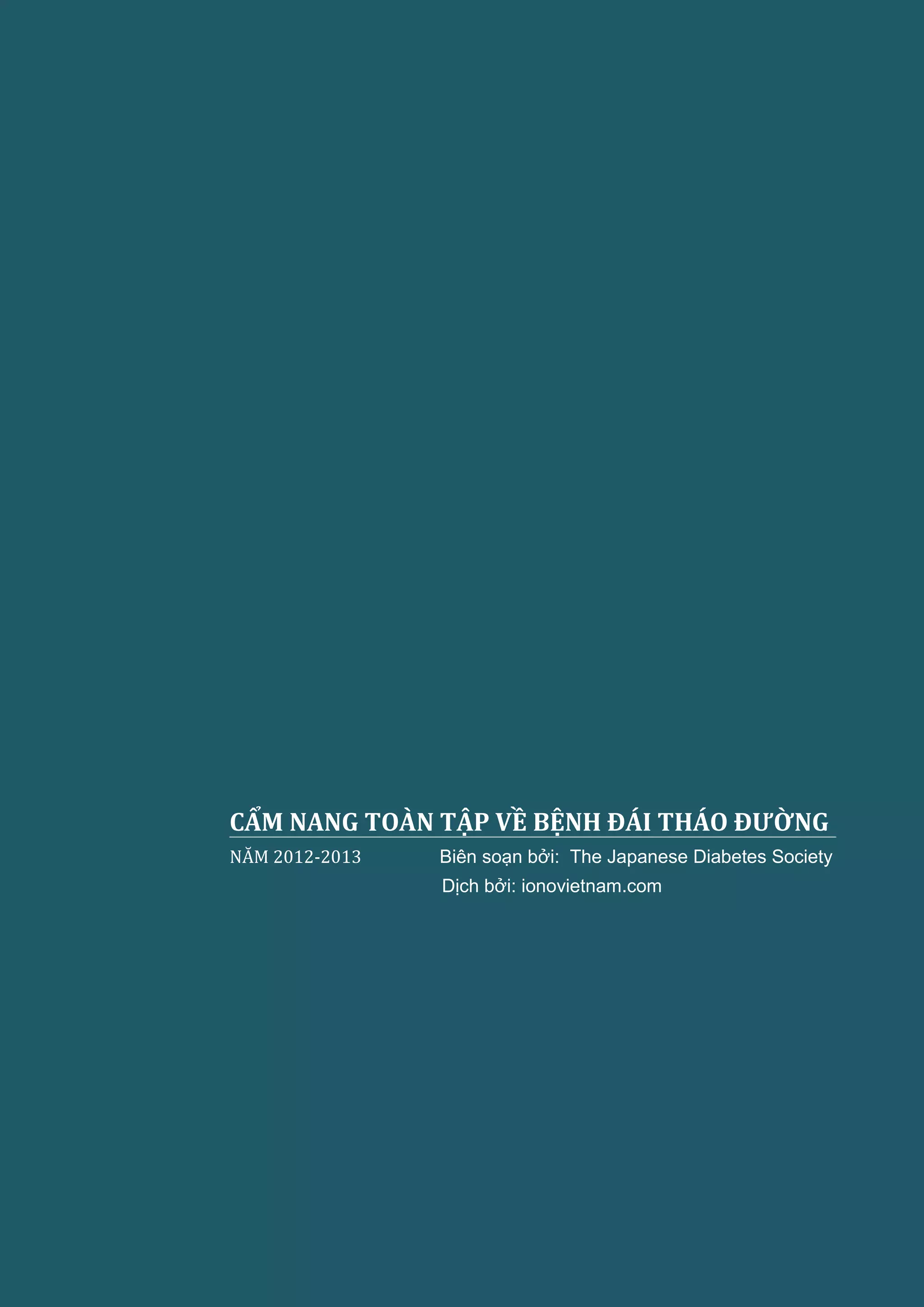 CẨM NANG HƯỚNG DẪN TRỊ TIỂU ĐƯỜNG TOÀN TẬP - IONO VIETNAM | PDF
