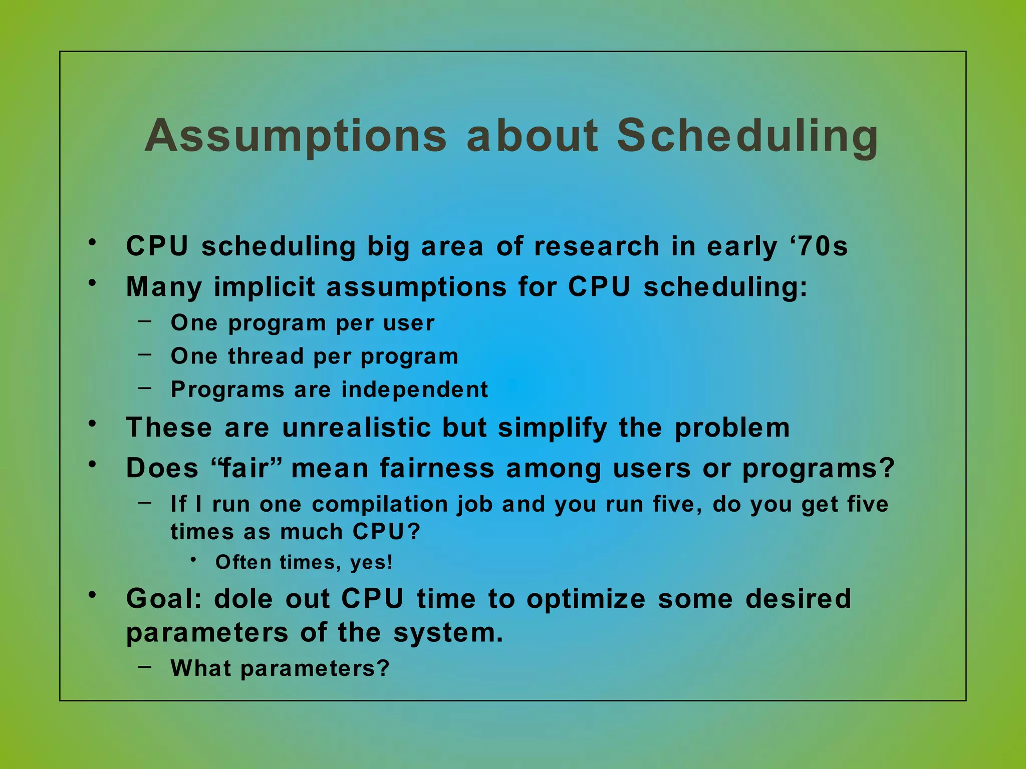 Operating Systems Process Scheduling Algorithms Ppt