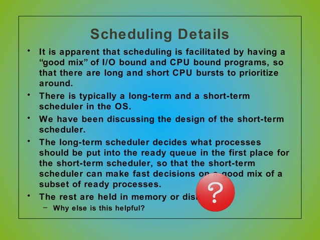 Operating Systems Process Scheduling Algorithms Ppt