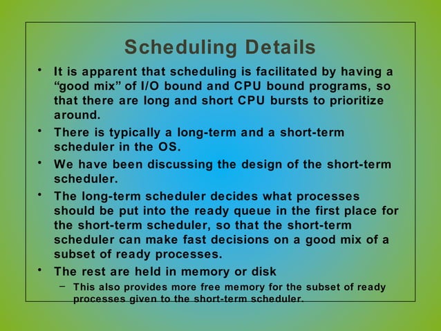 Operating Systems Process Scheduling Algorithms | PPT