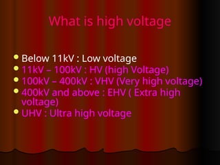 High Voltage Engineering Presentation for graduate | PPTX