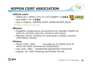 NTT-CERT Activities by Yoshiki Sugiura [APRICOT 2015] | PPT