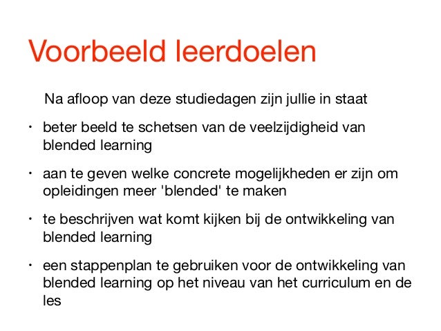 Studiedagen blended learning publiek
