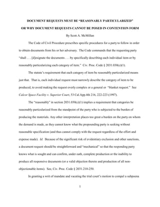 California Discovery Law: Why Requests for Production of Documents may ...