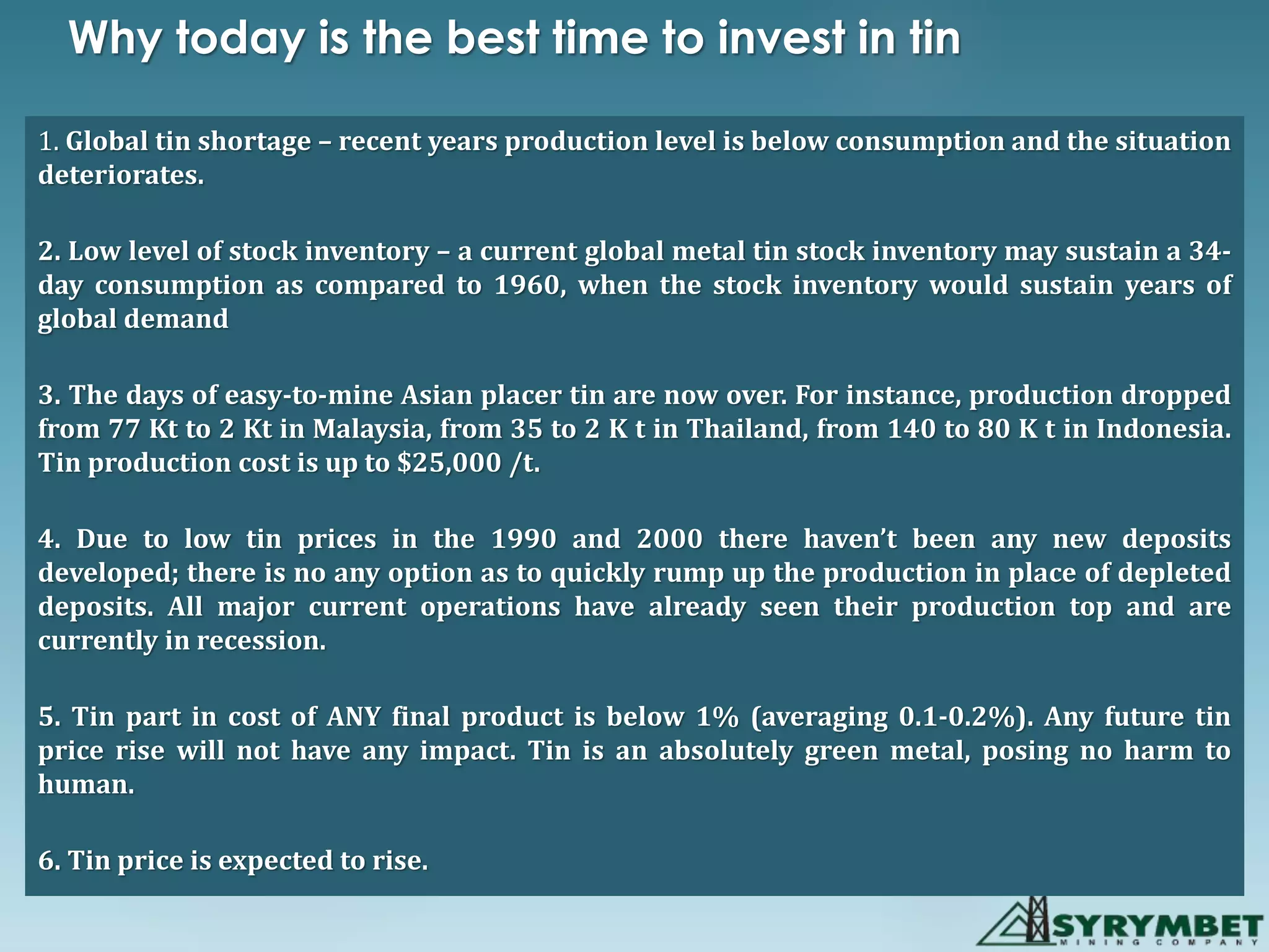 Tin Market Overview | PPTX
