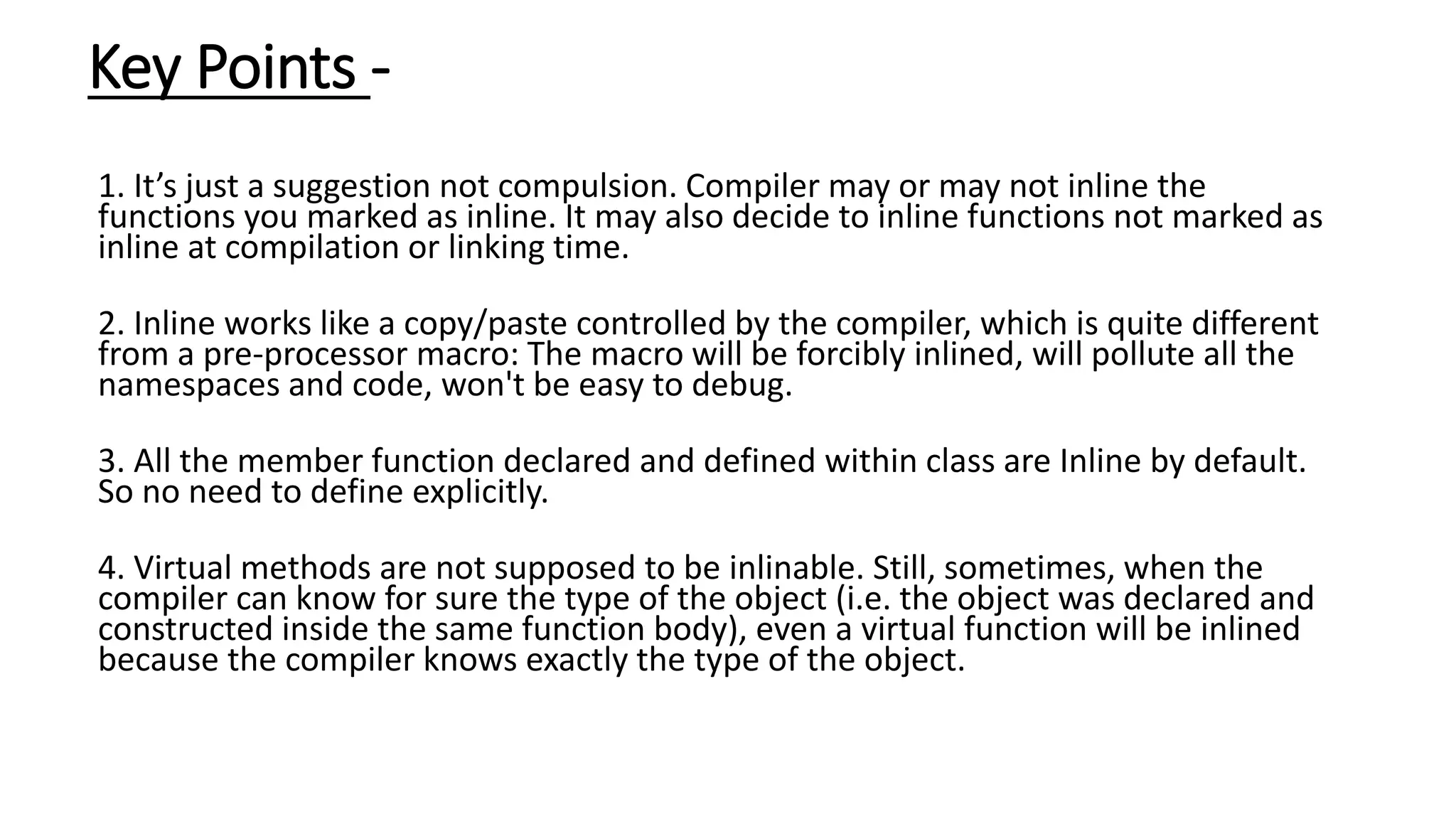 INLINE FUNCTION IN C++ | PPTX