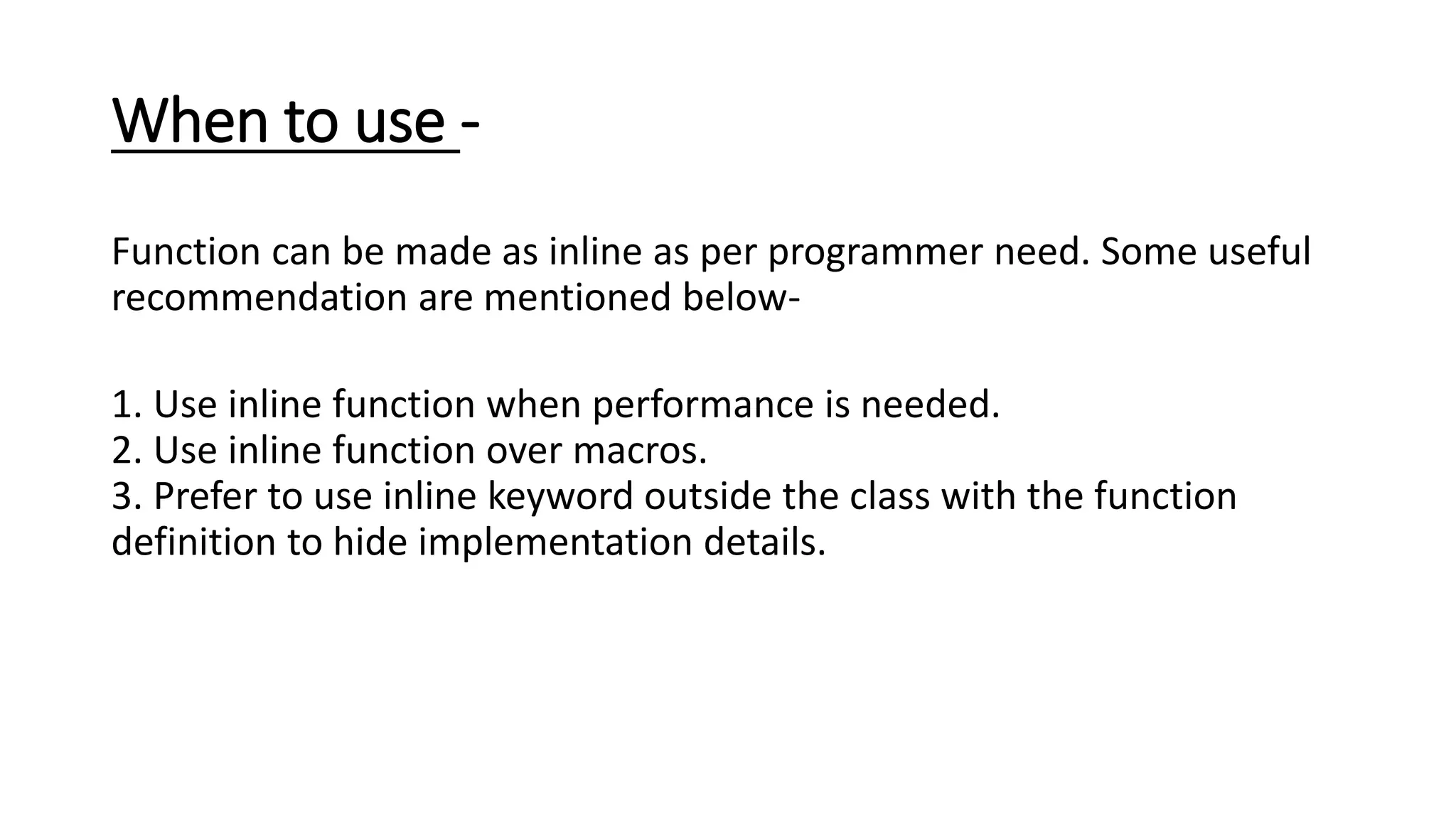 INLINE FUNCTION IN C++ | PPTX