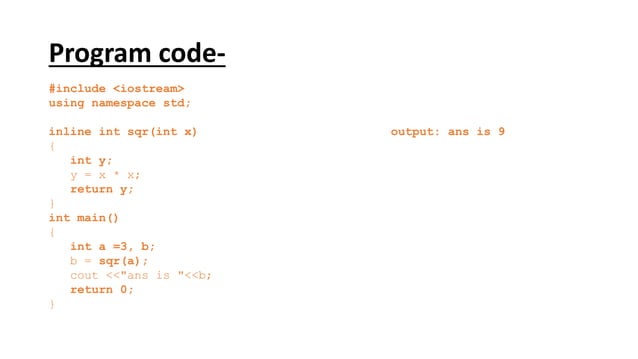 INLINE FUNCTION IN C++ | PPTX