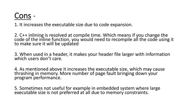 INLINE FUNCTION IN C++ | PPTX