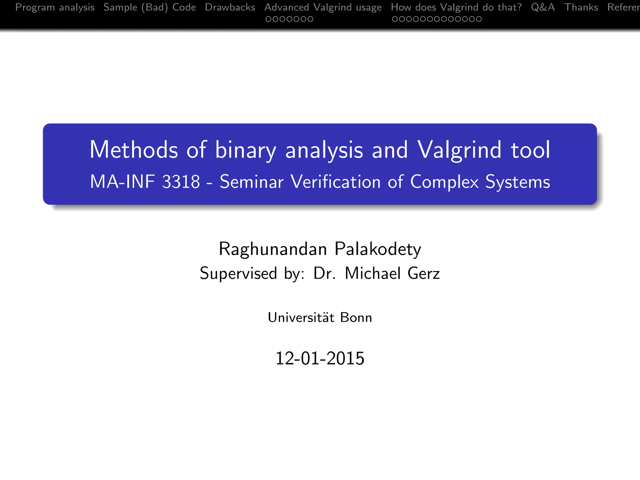 150412 38 beamer methods of binary analysis | PDF