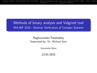 150412 38 beamer methods of binary analysis | PPT