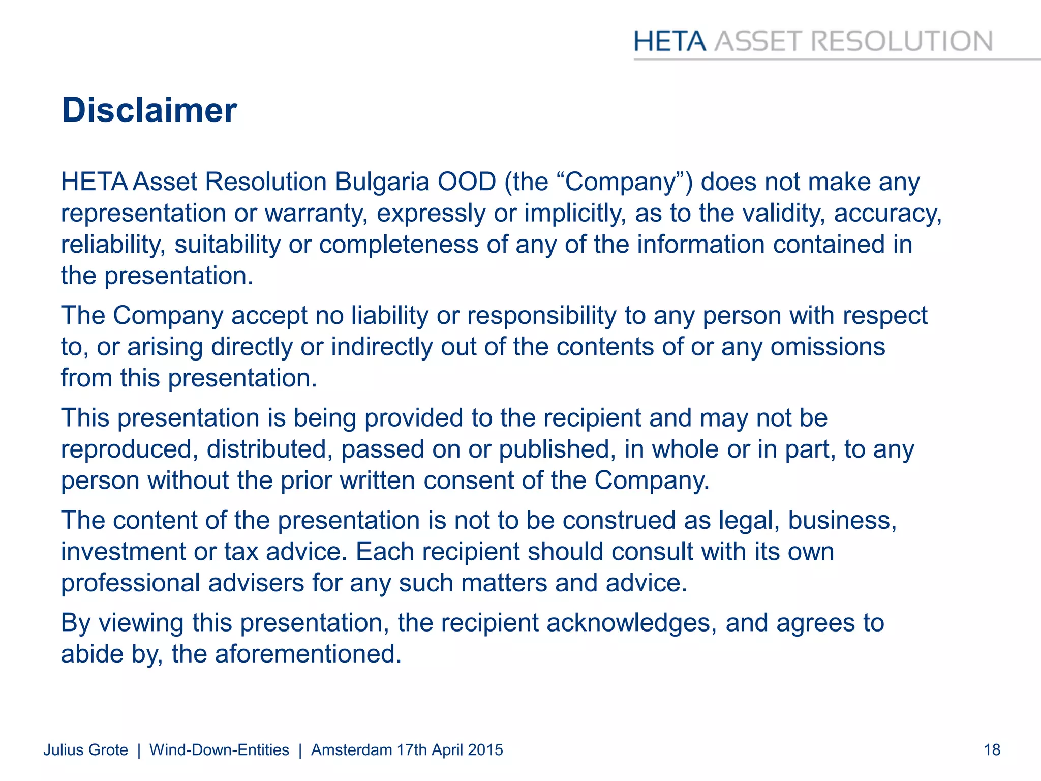 Operational Excellence within Wind-Down Entities | PDF