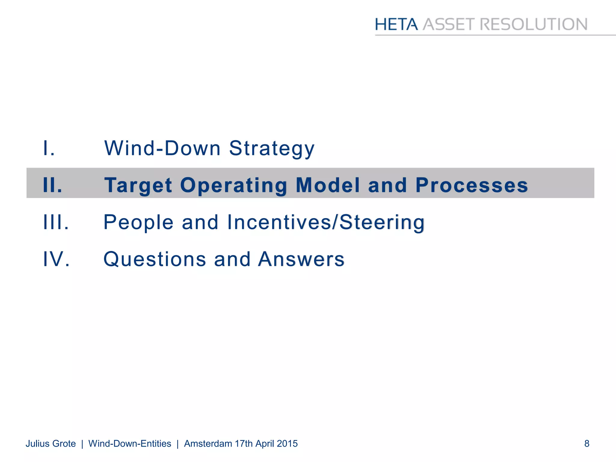 Operational Excellence within Wind-Down Entities | PDF